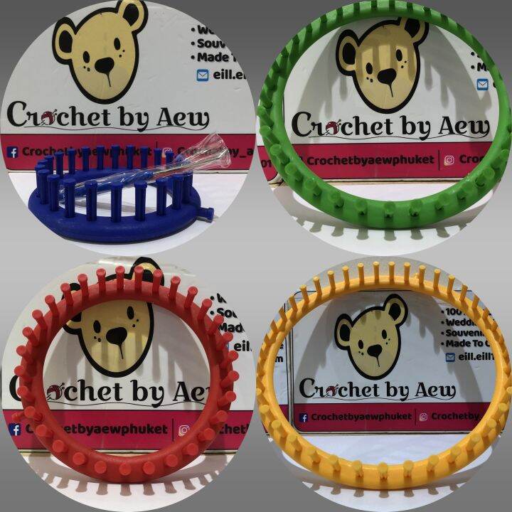 บล๊อกไม้ถักไหมพรมถักหมวกถักผ้าพันคออุปกรณ์ถักไหมพรมLoom Knitting ...