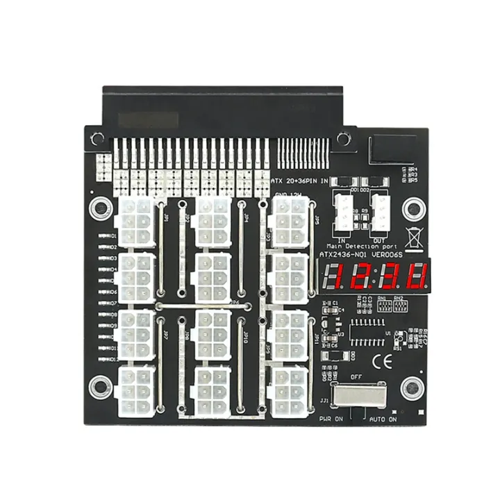 Upgraded ATX 12X 6Pin Power Breakout Board with Flash LED Display 12V ...