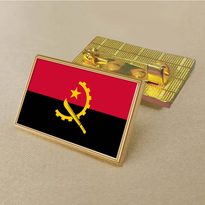 Flag of the Republic of Angola pin 2.5*1.5cm zinc die-cast PVC colour ...