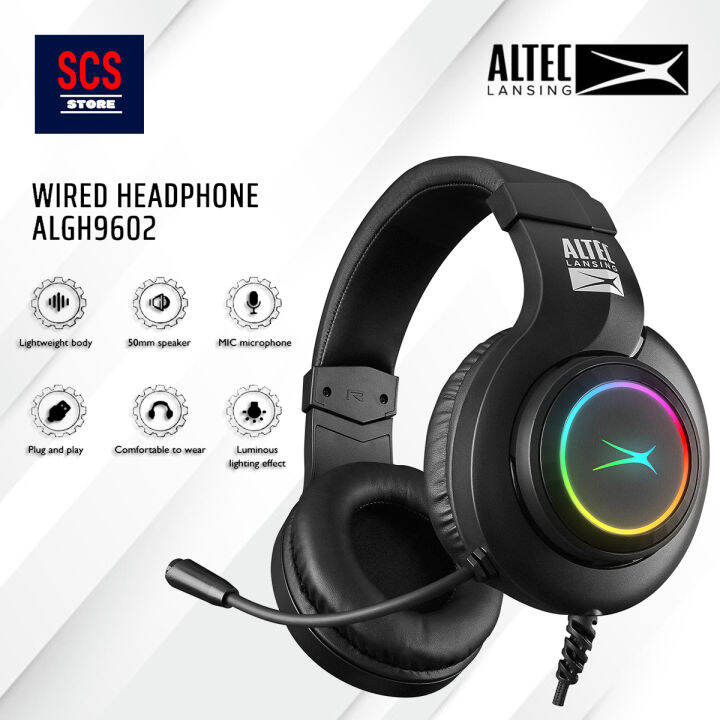 ALTEC LANSING ALGH9602 / ALGH9603 WIRED GAMING HEADPHONE MICROPHONE RGB ...