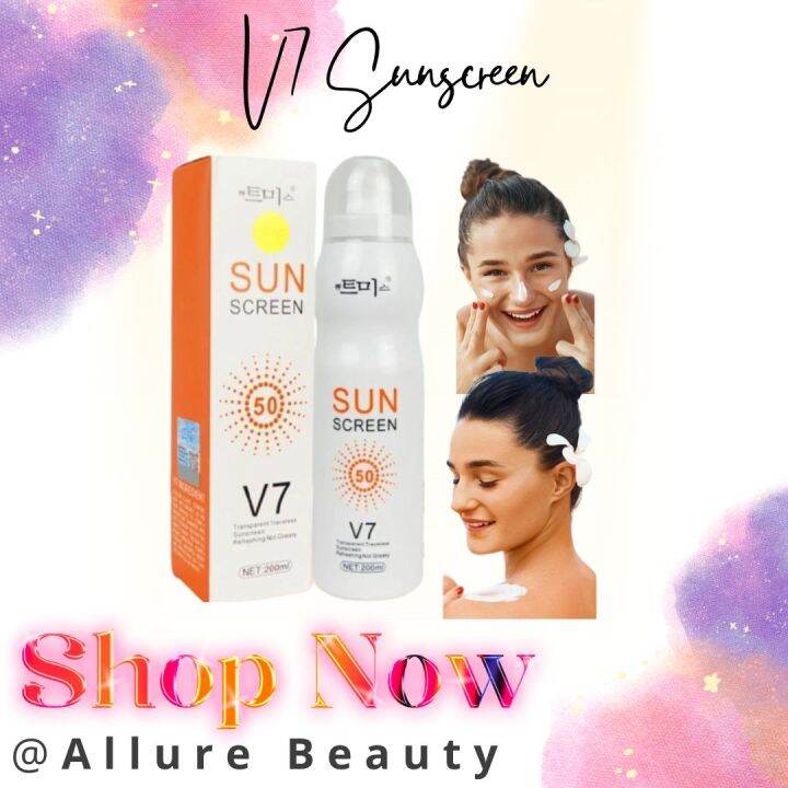 ORIGINAL Sunscreen SPF50 V7 Korean Spray lotion Instant Whitening ...