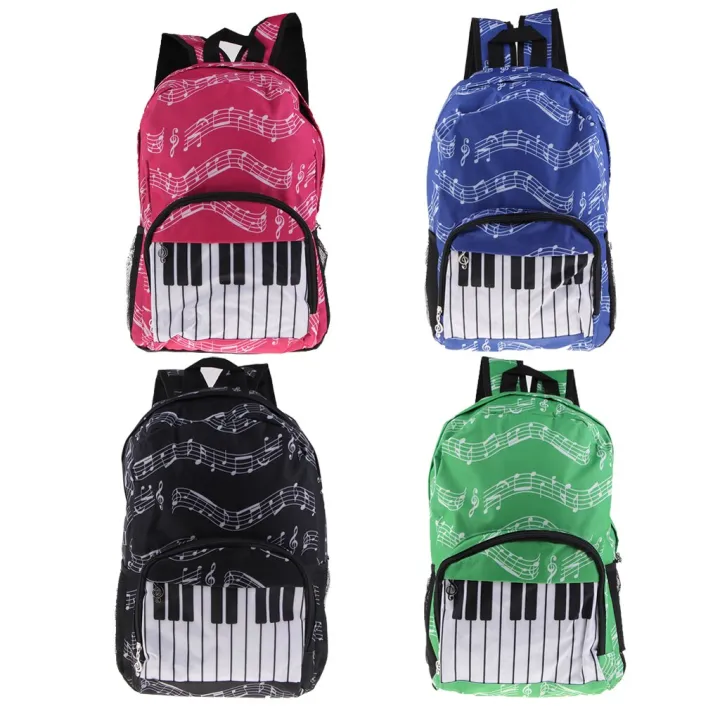 Piano Keyboard Music Note Backpack School Bag Shoulder Travel Daypack ...