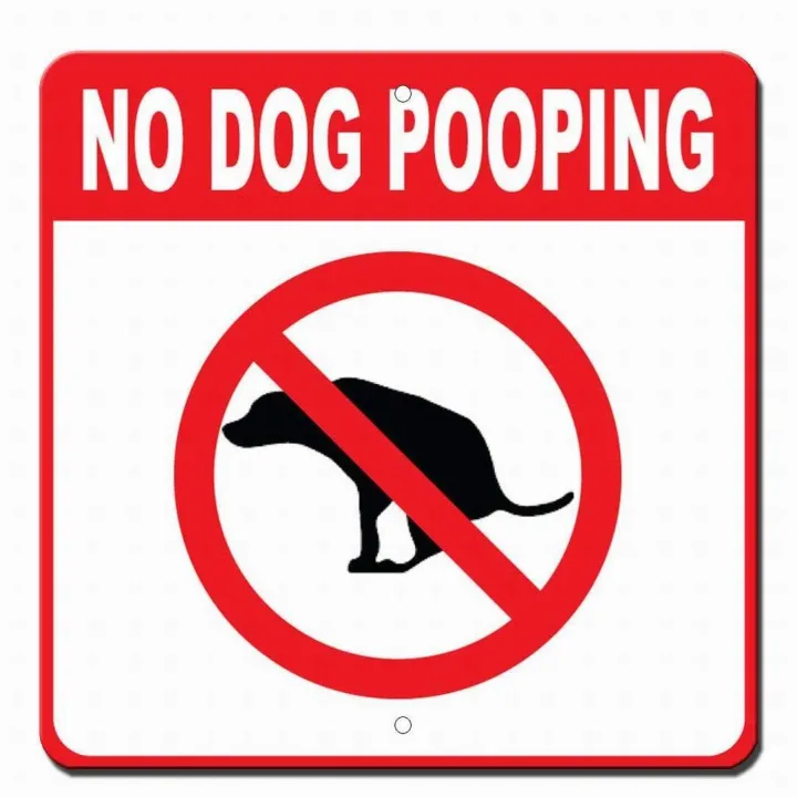 Metal Wall Art Metal Tin Signs Animal No Dog Pooping Safety Sign Notice ...