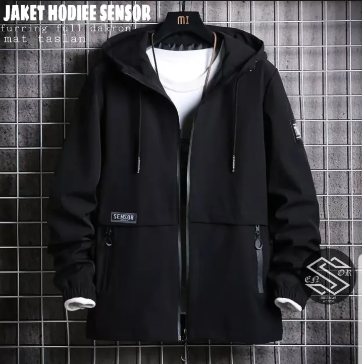 AOPEN - Jaket Taslan SENSOR - Jaket Hoodie Waterproof - Jaket Anti Air ...