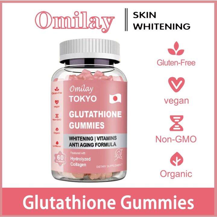 OMILAY Glutathione Collagen Gummies Multivitamin Anti-Aging Skin Beauty ...