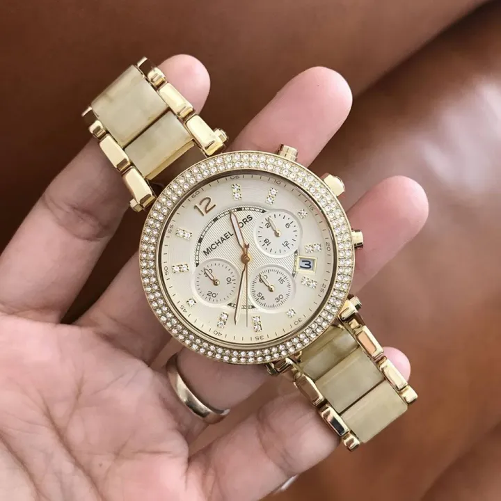 Michael Kors Parker Chronograph Champagne Dial Women's Watch - MK5632 ...