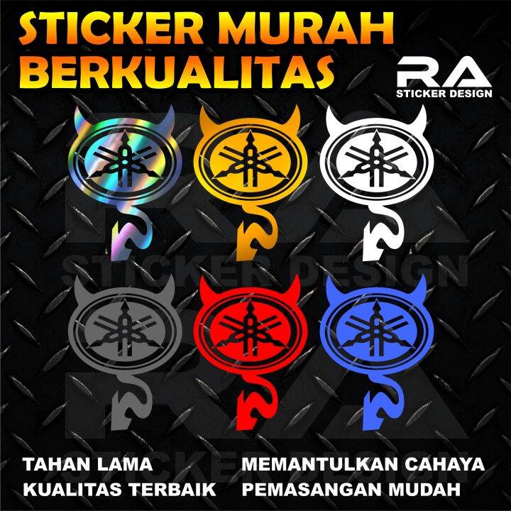 STICKER LOGO YAMAHA CUSTOM DAYA REKAT KUAT DAN LEM TIDAK MEMBEKAS ...