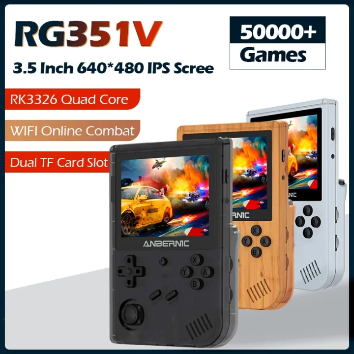 ♀۩ NEW RG351V Retro Game Console With 50000 Games Handheld Player For ...