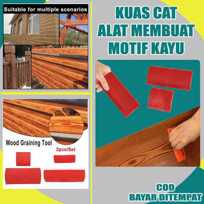 JM ORI Kuas Cat Alat Membuat Motif Corak Serat Kayu Rubber Wood Grain ...
