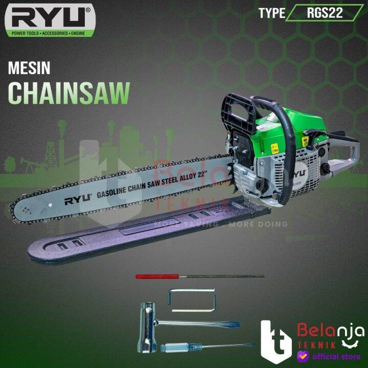 Ryu Chainsaw RGS22 Mesin Potong Gergaji Kayu 22 Inch Chain Saw RGS 22 ...