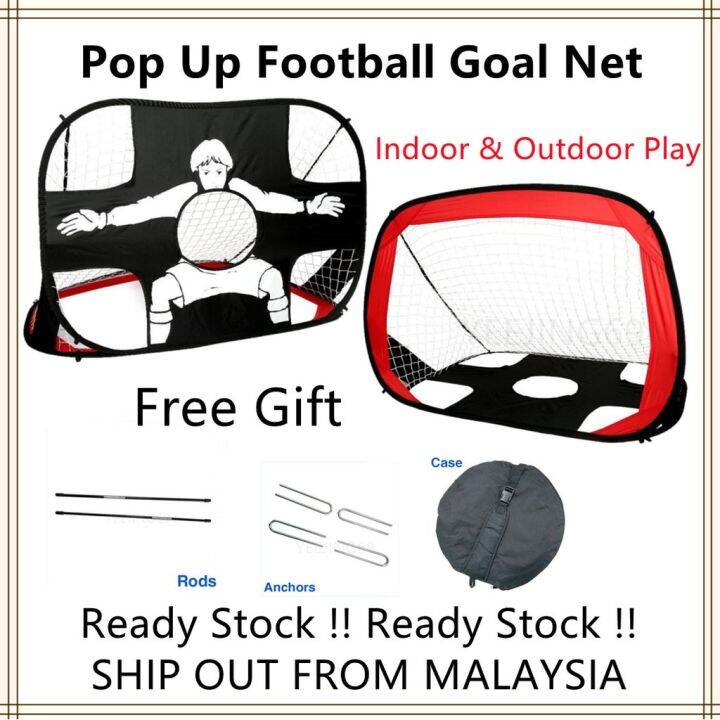 Pop Up Folding Portable Football Goals Football Tiang 2 in 1 Mini Football Target for Indoor ...