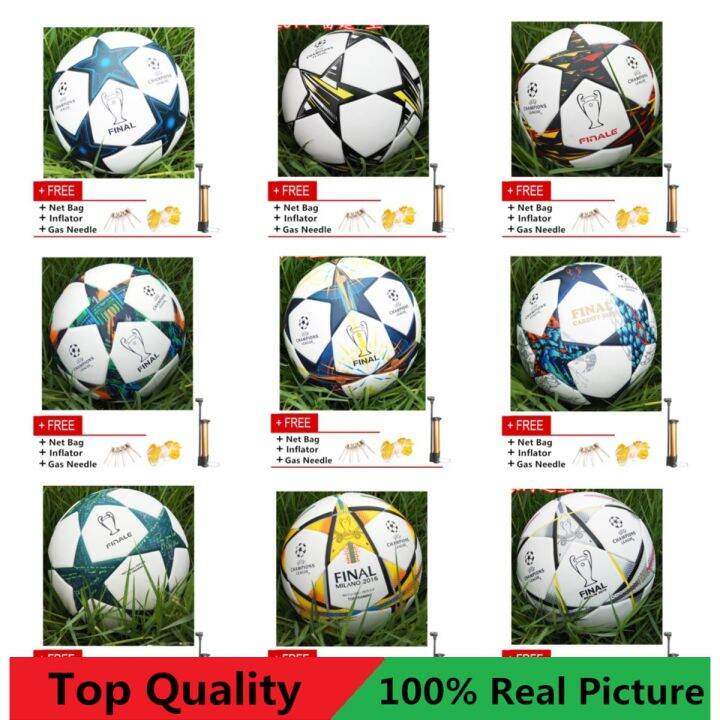 คุณภาพสูงสุด EPL League ลูกฟุตบอลไม่มีรอยต่อ Match Training Official size 5 boy/girl Soccer UCL ...