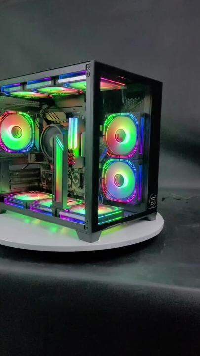 120mm CPU Cooler Radiator 5V 3Pin ARGB Sync PC Fan 12V 4 Pin PWM 24 LED ...