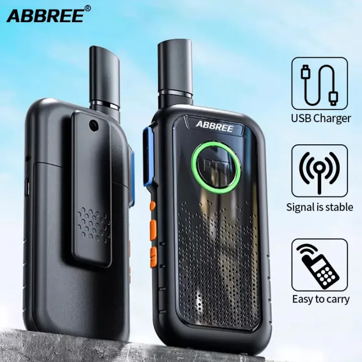 ABBREE AR-M3 UHF Mini Ultra-Thin Two Way Radios Long Range Dual PPT ...