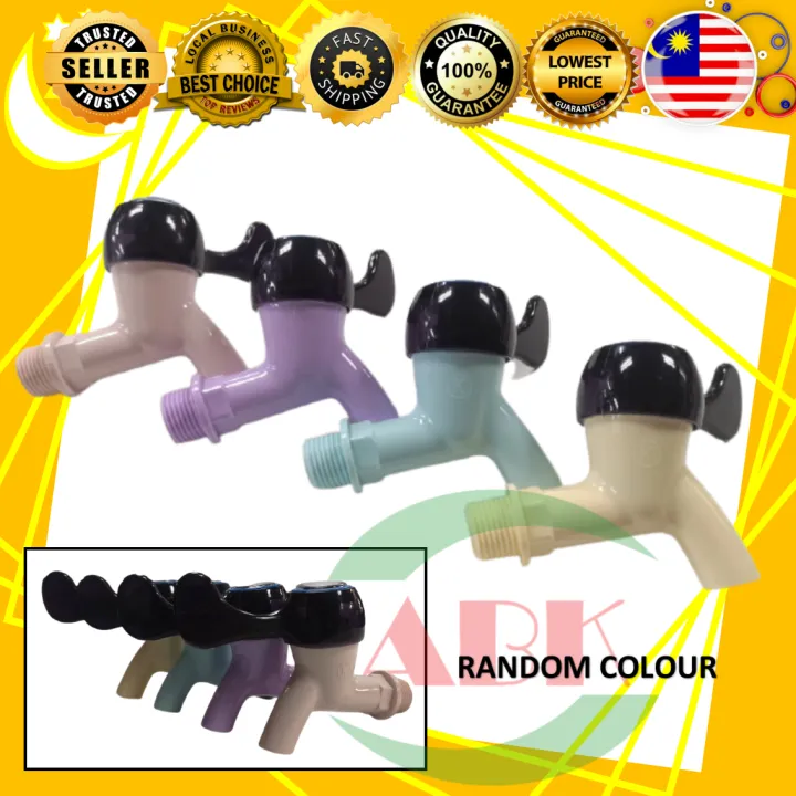 SINGLE HANDLE 1/2 INCH PVC BIB TAP PLASTIC TAP KEPALA PAIP AIR PLASTIK ...