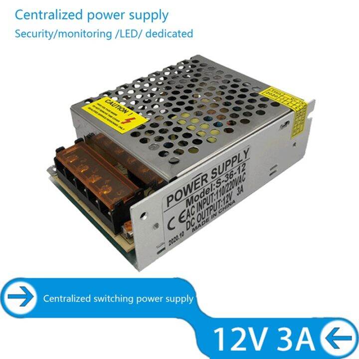 12V 3A LED Switch Transformer Power Supply 36W Non-Waterproof LED Strip ...