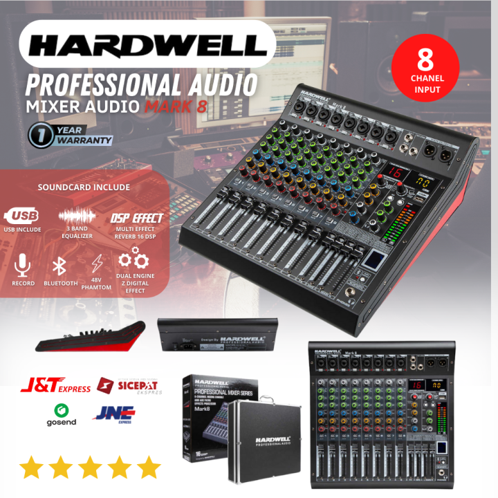 HARDWELL MIXER AUDIO - Mixer 8 Chanel Bluetooth DSP Effect USB Mark 8 ...