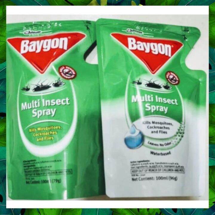 BAYGON MULTI INSECT SPRAY KEROSENE WATERBASED 100ML POUCH REFILLABLE ...