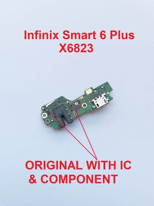 FLEXIBLE CHARGER Infinix SMART 6 PLUS X6823 Papan Cas WITH IC FULL COMPONENT USB MICRO CHARGING ...