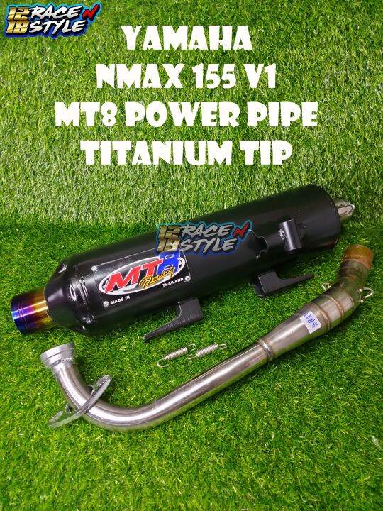 MT8 PIPE YAMAHA NMAX 155 V1 TITANIUM TIP POWER PIPE ORIG THAILAND ...