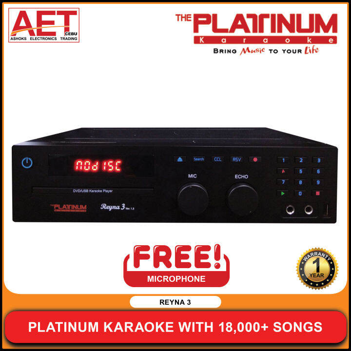 Platinum Karaoke Reyna 3 Version 1.5 Player / 18,000++ songs with free Wired Microphone ...
