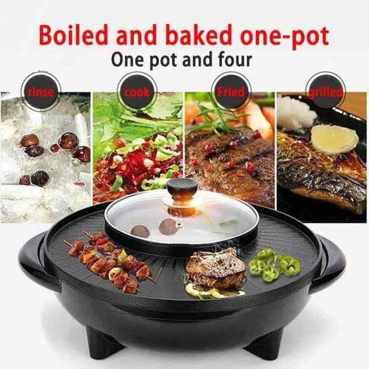 VFM 2 in 1 BBQ Grill and Steamboat Hotpot Roast Fry Pan | Lazada PH