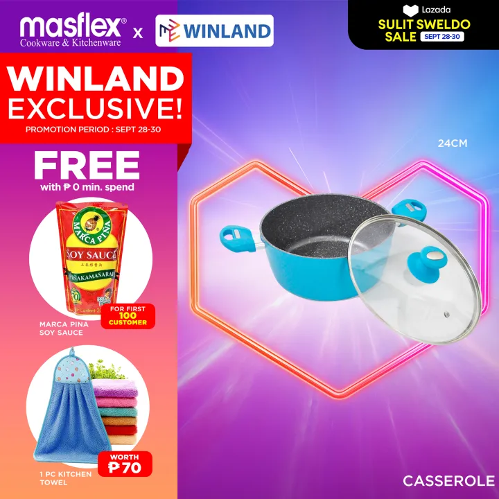 Masflex Original Spectrum Aluminum Non Stick Induction Casserole with ...