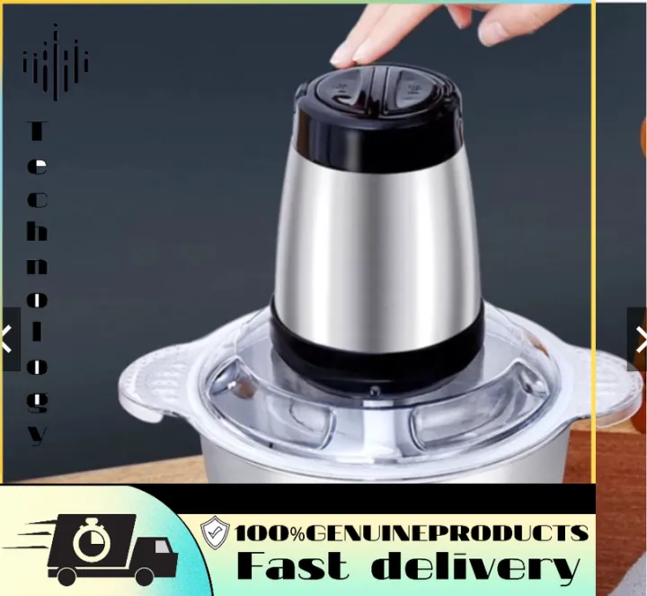 Stainless steel 2L Capacity Electric Chopper Meat Grinder Mincer Food Processor SlicerFast ...