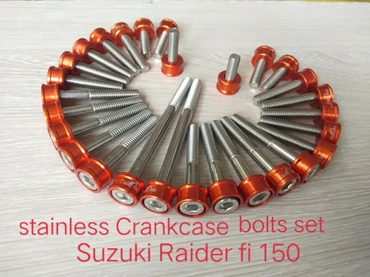 miyaka mc parts stainless crankcase bolts set for suzuki raider fi 150 ...
