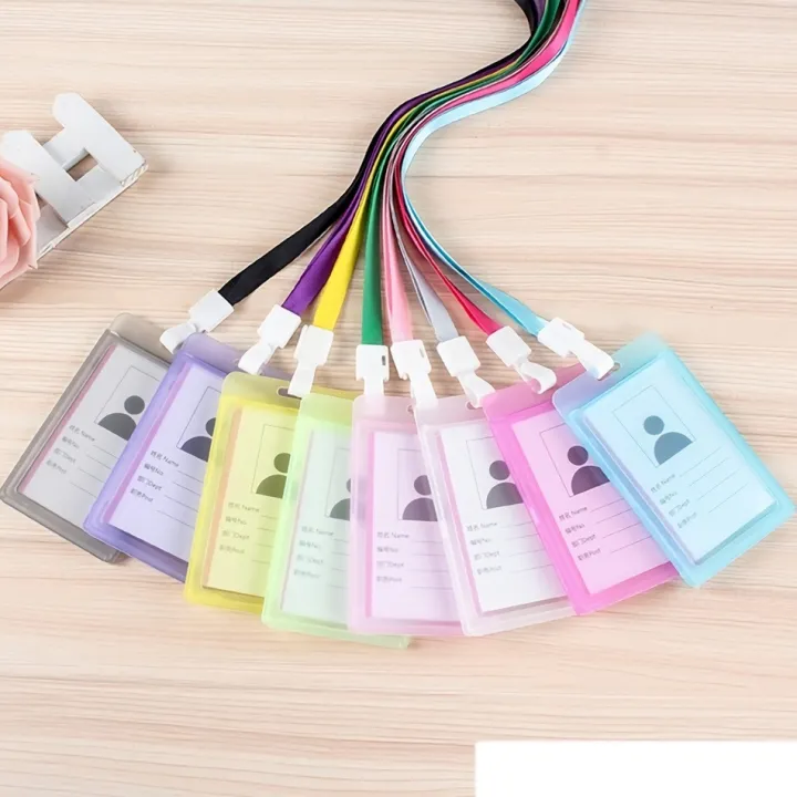 Name Tag Id Card Transparant Gantungan Kartu Nama Plastik Vertical ...