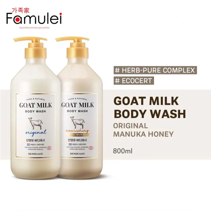 Shower Mate Goat Milk Body Wash Original Manuka Honey 800ml Big Size ...