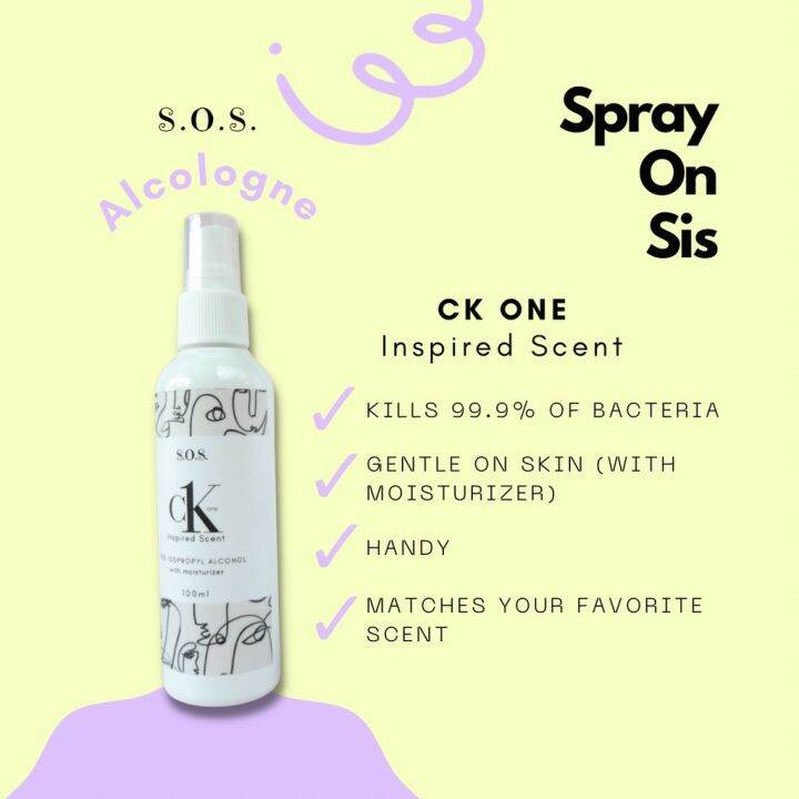 SOS CK One Alcologne 60ml and 100 ml Isopropyl Alcohol Scented with ...