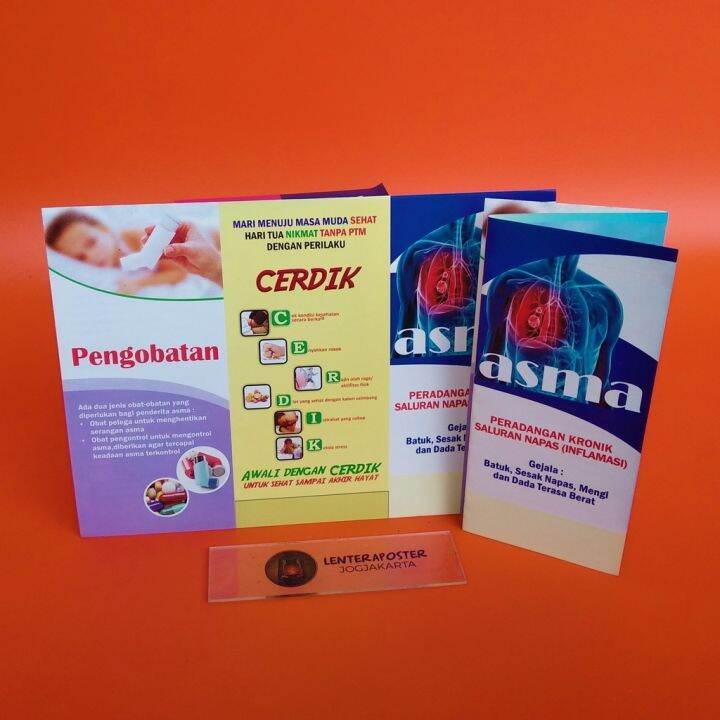 Leaflet/brosur Asma (peradangan Kronik saluran nafas), Leaflet Kesehatan pernapasan. Isi 25 ...