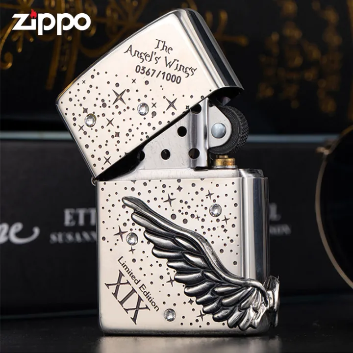 Zippo The Angel's Wing Silver Color Lighter | Zippo M-49685-951 Limited ...