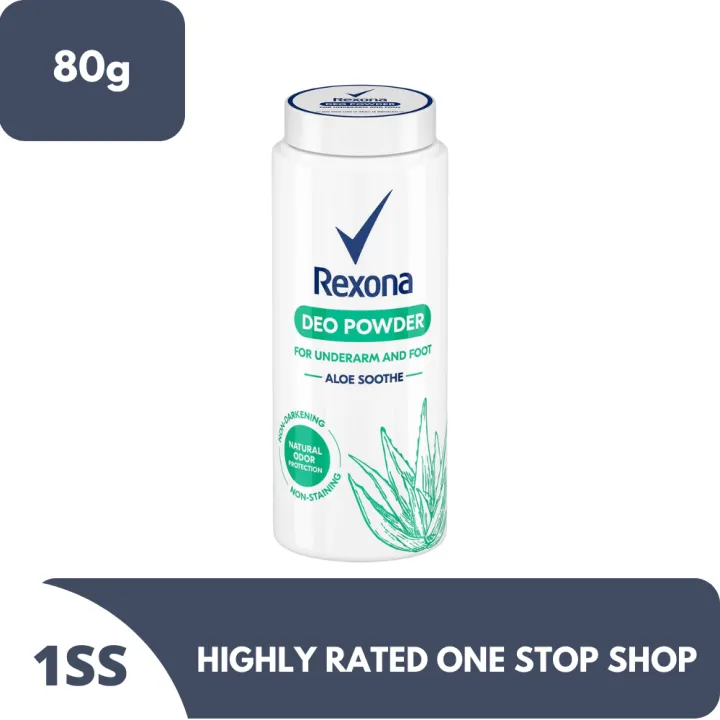 Rexona Deo Powder For Underarm and Foot, Aloe Soothe 80g | Lazada PH
