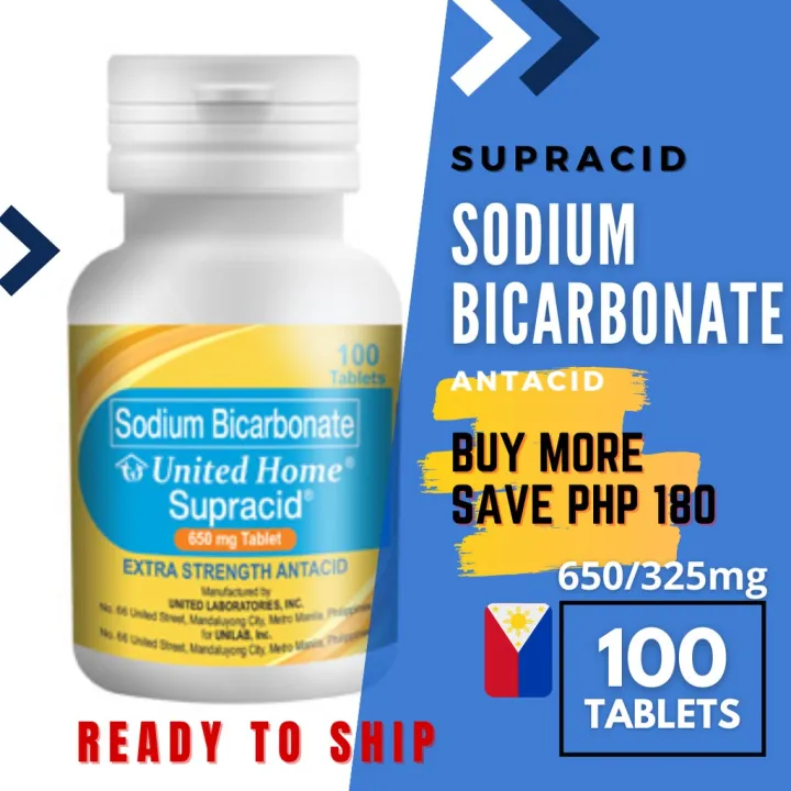 United Home Sodium Bicarbonate Supracid Extra Strength Antacid 650Mg ...