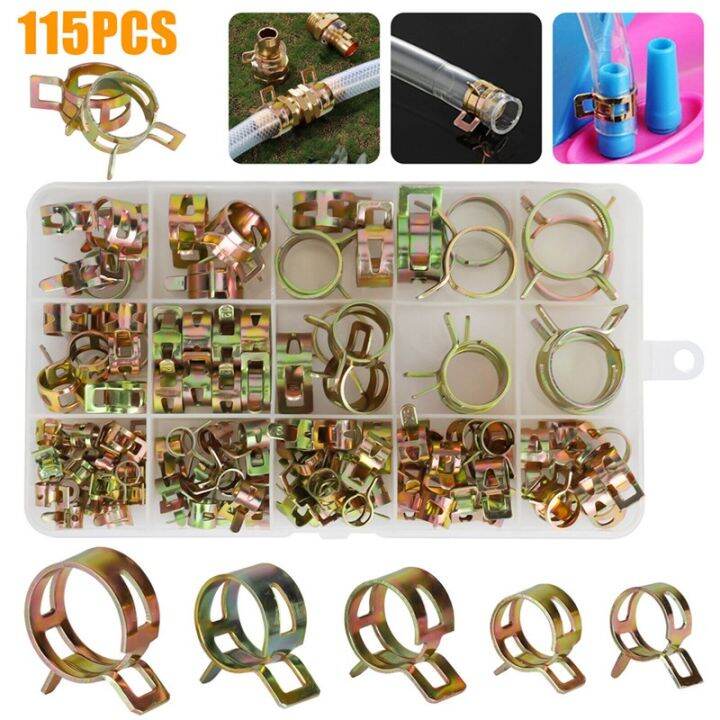 115PCS 6-22mm hose clip hose clamp spring clip paip klip pipe clamp ...