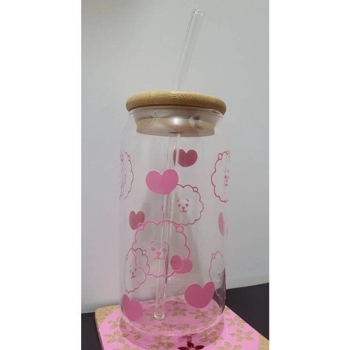 AJDL sellsawj74 BT21 RJ glass beer/soda can (UNOFFICIAL / fan-made) 480ml - 600 ml complete set ...