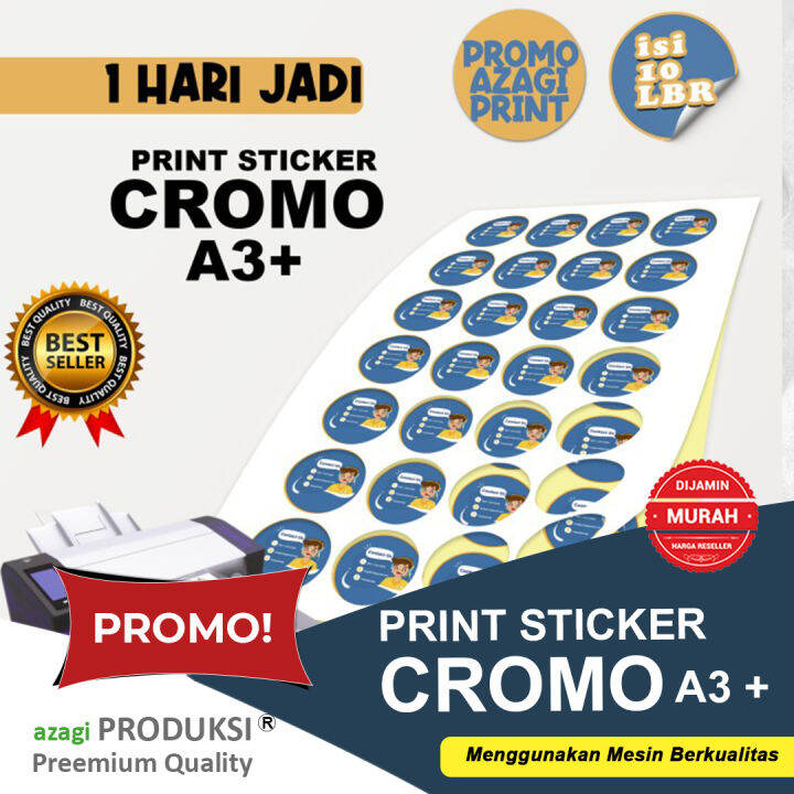 Promo Stiker Bontak Cromo10 Lembar Sticker Label Print n FREE Cutting ...