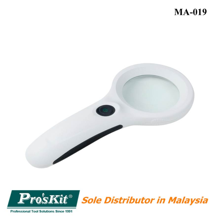 Pro'sKit MA-019 3X Handheld LED Light Magnifier with Currency Detecting ...