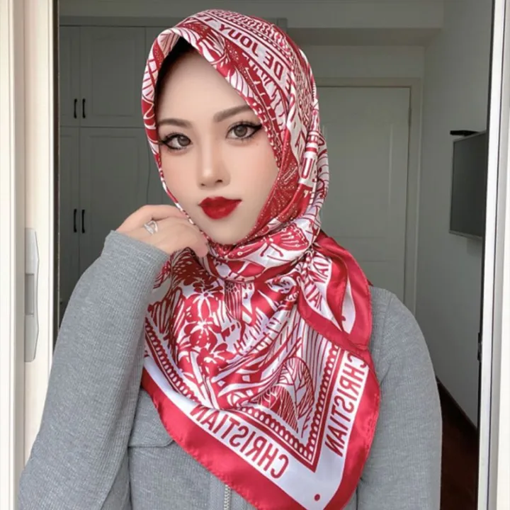 Hijab instan kekinian terbaru 2022 ibu ibu Ukuran 90x90cm Bahan Satin ...