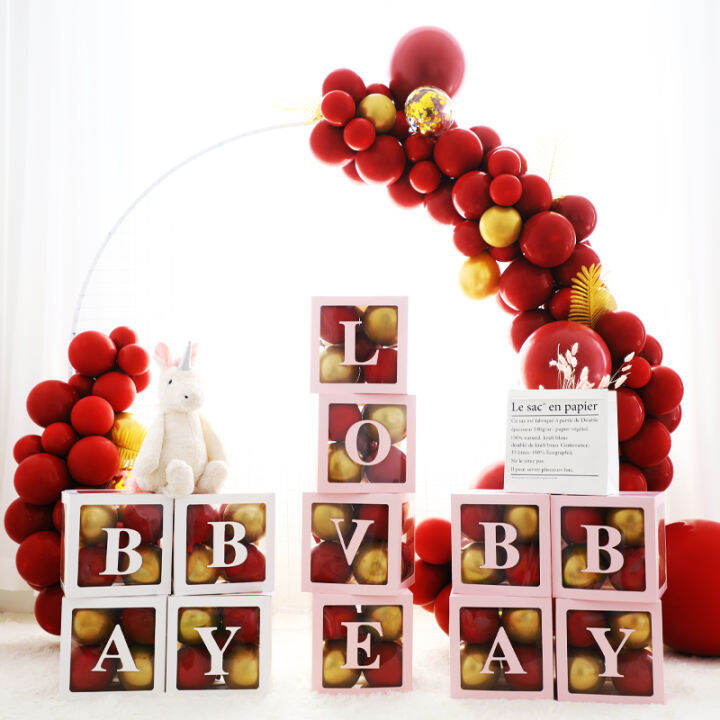 Online celebrity transparent balloon letter box BABY birthday LOVE ...