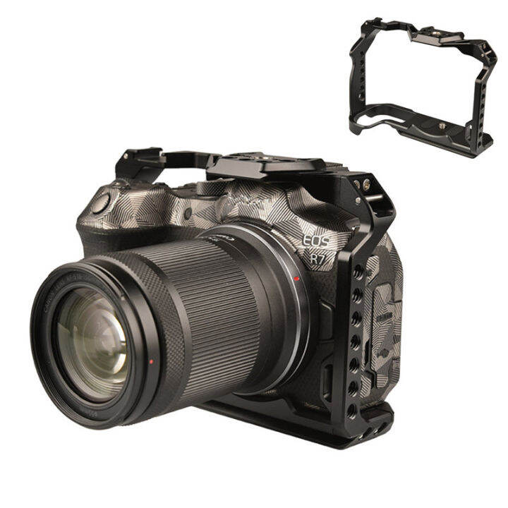 R7 Full Camera Cage Rig สำหรับ Canon EOS R7กล้อง DSLR วิดีโอ Cold Shoe ...