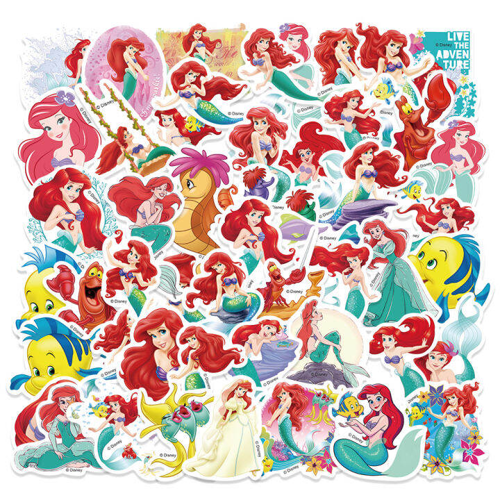Ariel Series 01 Disney Princess The Little Mermaid Stickers 50Pcs/Set ...