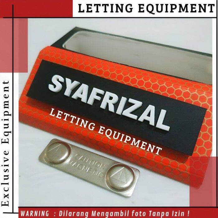 Papan Nama Name Tag dada Huruf timbul full hitam Perlengkapan PNS ASN ...