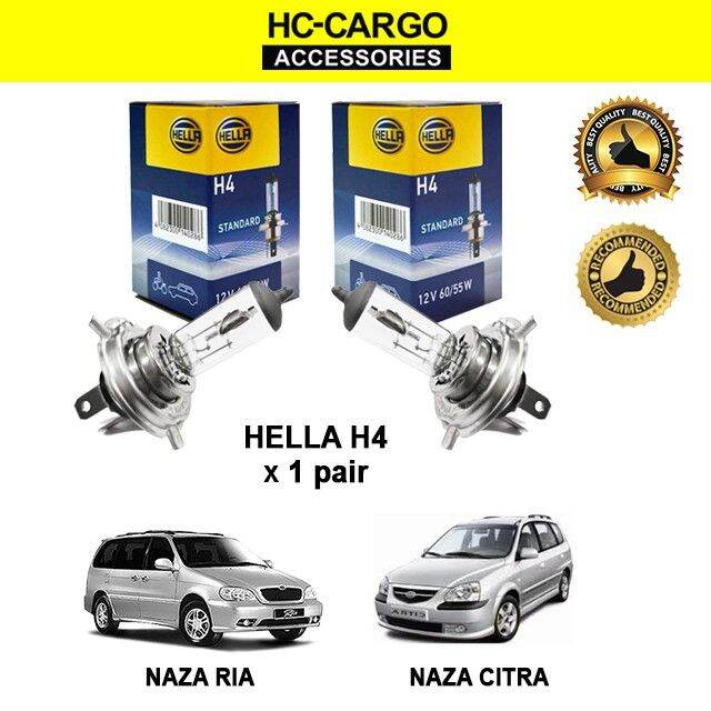 (1-PAIR) HELLA Standard H4 Bulb 12V 60/55W Car Headlight Bulbs For Naza ...