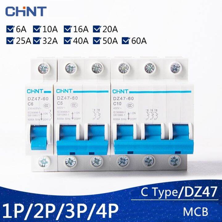 Chnt Dz47-60 1p Single Class 3 Phase Domestic Mcb Mini Circuit Breaker Mcb Air Switch C Type ...