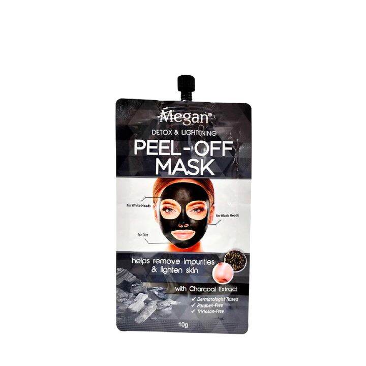 Megan Detox & Lightening Peel Off Charcoal Extract Mask 10g Sachet with ...