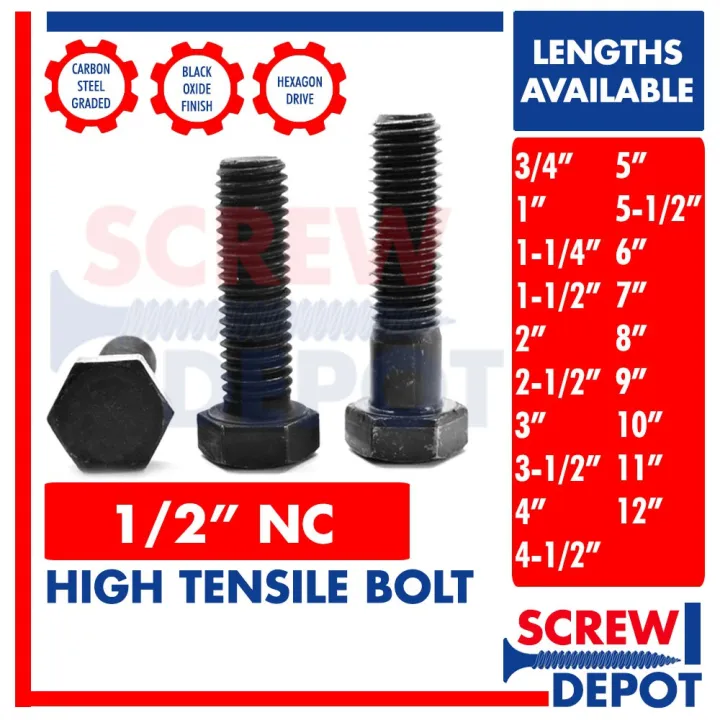.[Y10/5 PCS 1/2 HT Hex Bolt or High Tensile Hexagonal Bolt or Graded ...