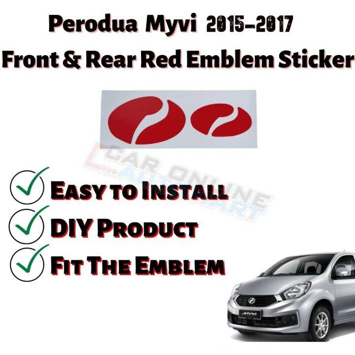 Perodua Myvi Lagi Best 2011~2015 - RED GREEN STICKER LOGO 2 PCS (Front ...